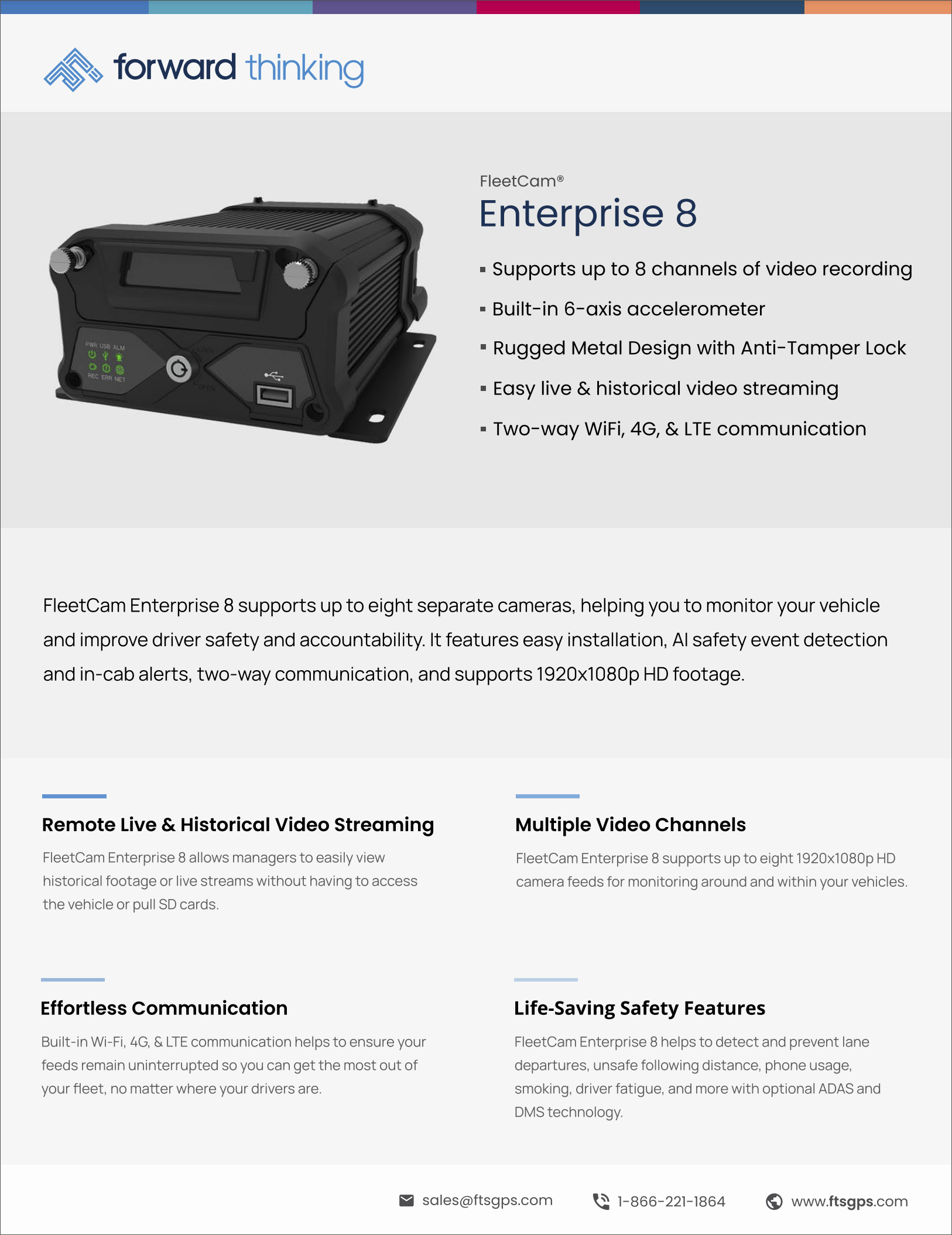 FleetCam Enterprise 8 product sheet - Forward Thinking Systems