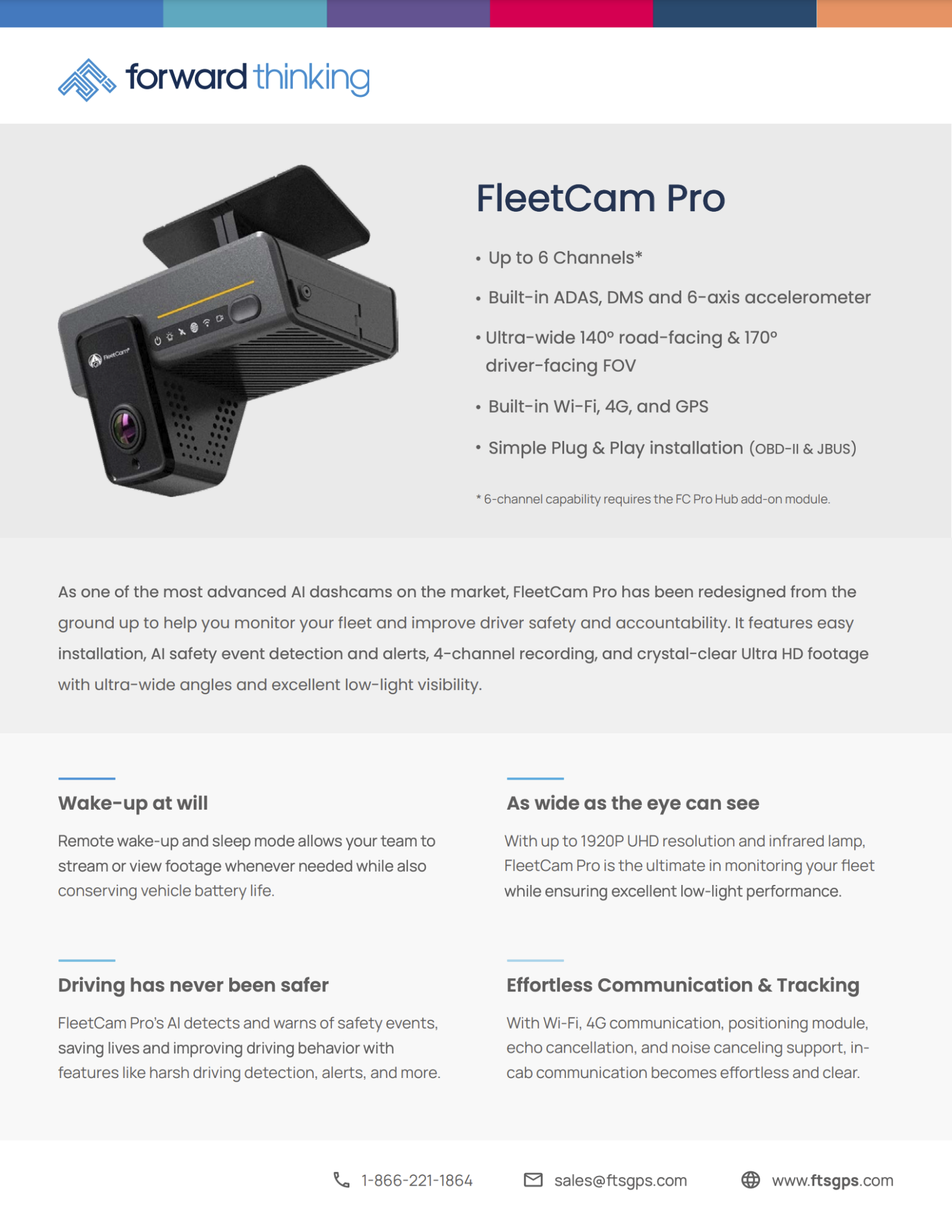 FleetCam Pro product sheet - Forward Thinking Systems