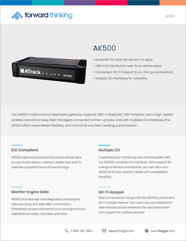 ATrack AK500 Product Sheet - Forward Thinking Systems