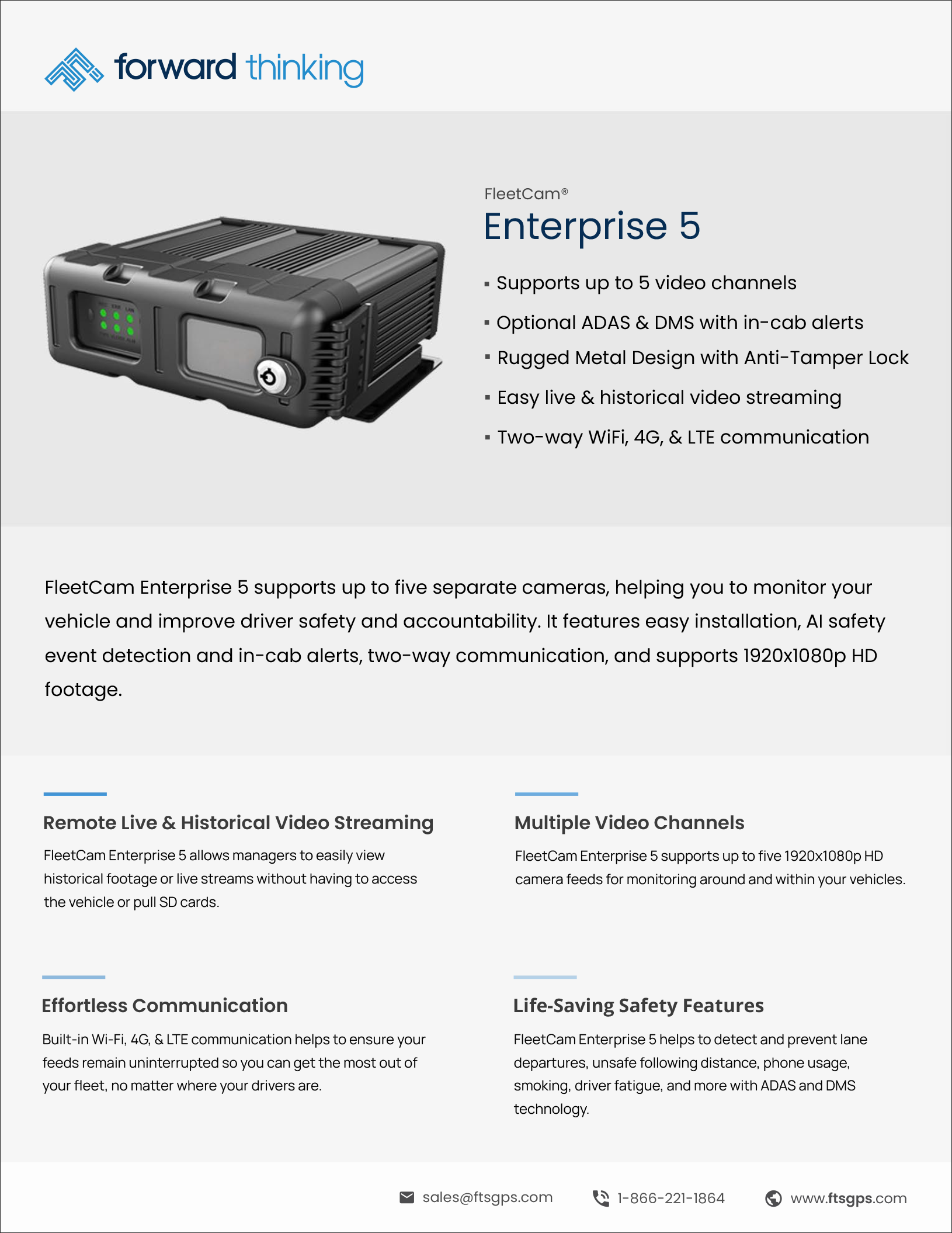 FleetCam Enterprise 5 Product Sheet - Forward Thinking Systems