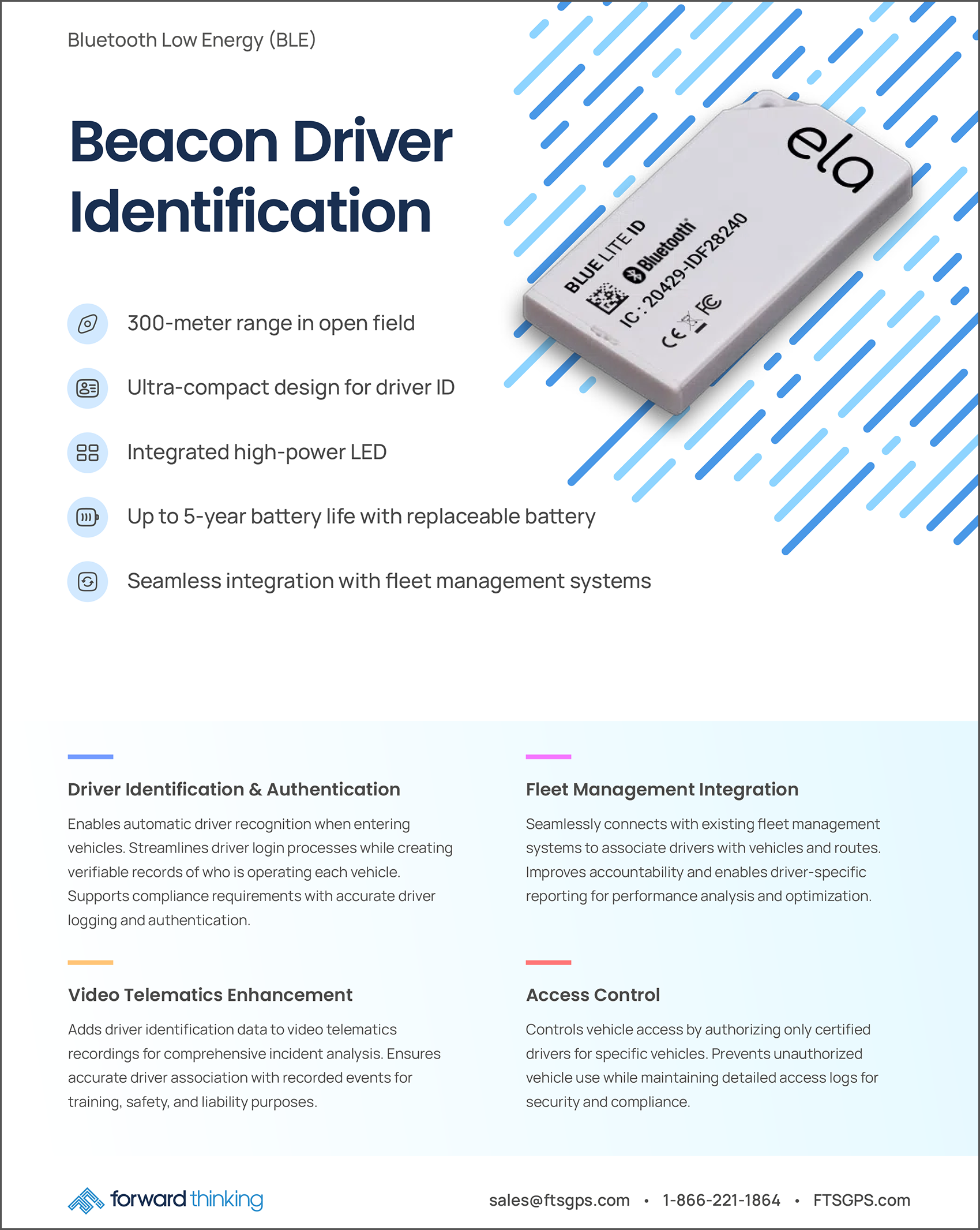 BLE Beacon Driver ID product sheet - Forward Thinking Systems