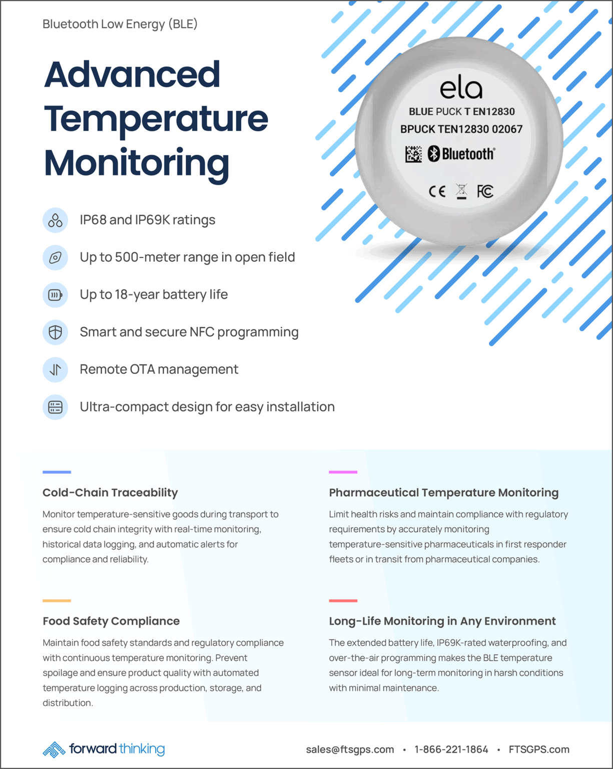 BLE Beacon Temperature Tracking product sheet - Forward Thinking Systems