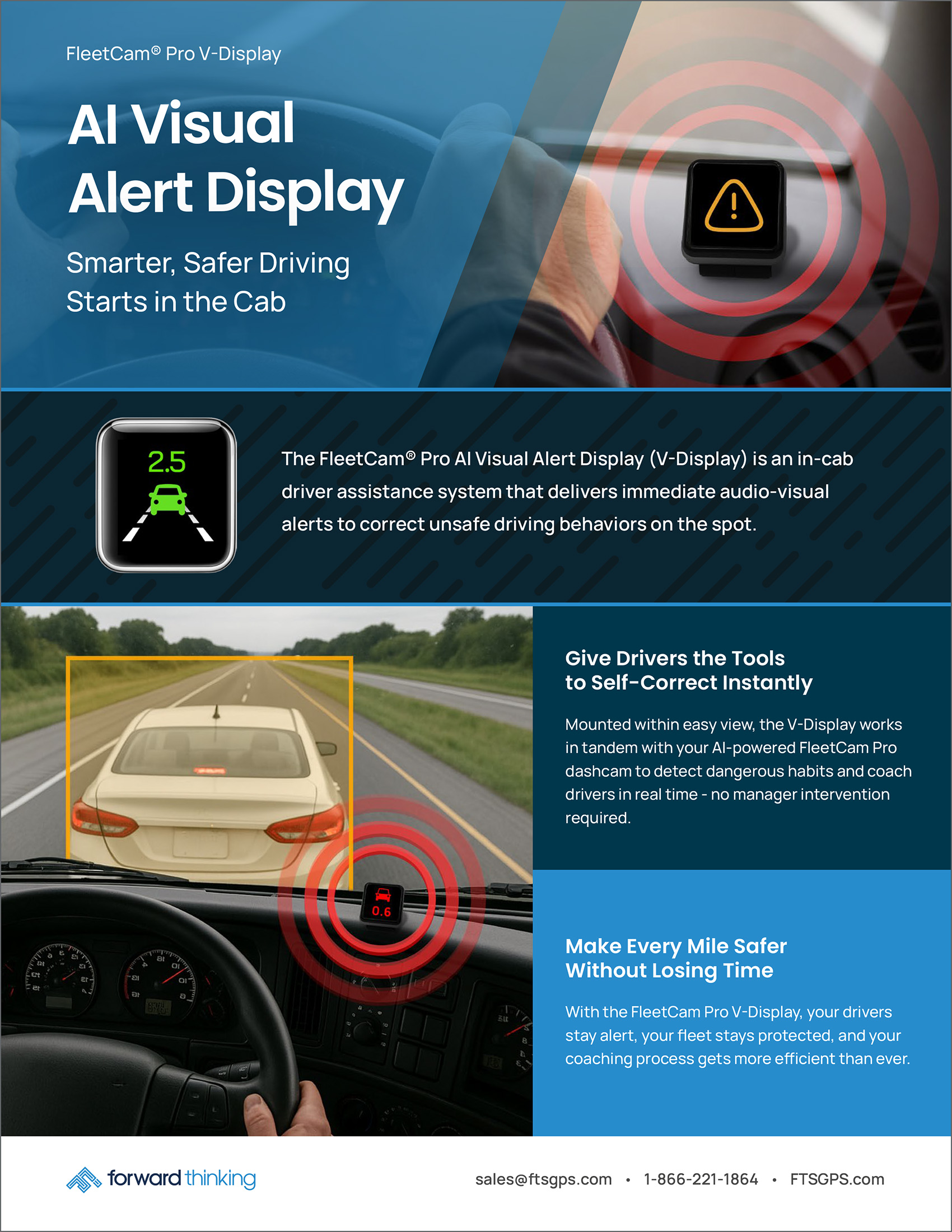 Hoja de Producto de la Pantalla de Alerta Visual FleetCam AI - Forward ...